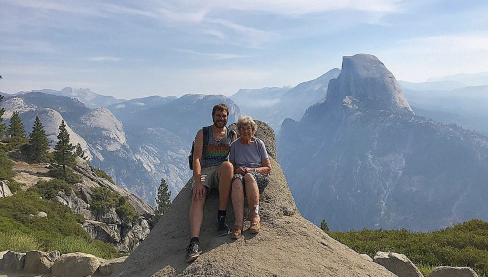 Grandma and grandson are doing a road trip together and try to visit every national park ...